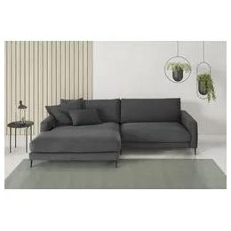 Ecksofa Home Affaire "Downtown, B/T/H: 272/190/84 cm L-Form", grau (anthrazit), B:272cm H:84cm T:190cm, 95% Polyester, 5% Nylon, Sofas, Ecksofa, weicher Sitzkomfort auch in Cord und Boucl&eacute;, incl. Zierkissen