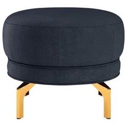 Sit & More Polsterhocker SIT & MORE "Orient 3", blau (dunkelblau), B:63cm H:46cm T:63cm, 100% Polyester, Hocker, Polsterhocker, goldfarbene Metallf&uuml;&szlig;e