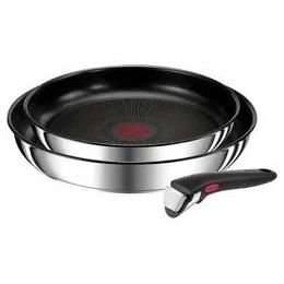 Pfannen-Set Tefal "Ingenio Preference, Pfannenset abnehmbarer Griff, Antihaftversiegelung", schwarz (edelstahl, schwarz), &Oslash;:28cm, Pfannen, stapelbar, platzsparend, einfache Reinigung, Induktion, L97394