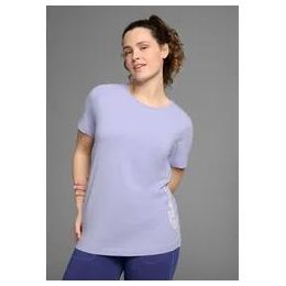 T-Shirt Kangaroos, Damen, Gr. 48/50, lila (lavendel), Obermaterial: 95% Baumwolle, 5% Elasthan, figurumspielend h&uuml;ftbedeckend, Rundhals, Shirts T-Shirt, Kurzarm, casual, unifarben, gro&szlig;e Gr&ouml;&szlig;en