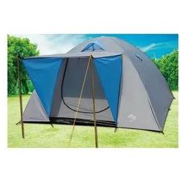 Kuppelzelt EXPLORER "Iglu Zelt 3 Personen Campingzelt wasserdicht winddicht Ventilation", grau (grau, blau), Zelte, B/H/L: 210cm x 130cm x 205cm, B:210cm H:130cm L:205cm