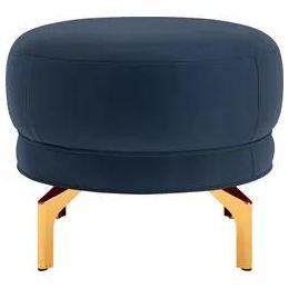 Sit & More Polsterhocker SIT & MORE "Orient 3", blau, B:63cm H:46cm T:63cm, 100% Polyester, Hocker, Polsterhocker, goldfarbene Metallf&uuml;&szlig;e