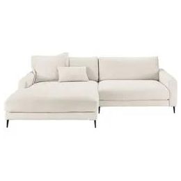 Ecksofa Home Affaire "Downtown, B/T/H: 272/190/84 cm L-Form", beige (creme), B:272cm H:84cm T:190cm, 100% Polyester, Sofas, Ecksofa, weicher Sitzkomfort auch in Cord und Boucl&eacute;, incl. Zierkissen