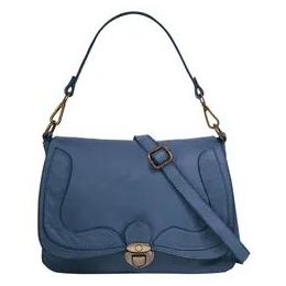 Umh&auml;ngetasche Samantha Look, Damen, Gr. B/H/T: 28cm x 21cm x 7cm onesize, blau, Leder, Taschen Umh&auml;ngetasche, echt Leder, Made in Italy