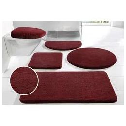 Badematte OTTO HOME "Merida, Badvorleger, Badezimmer Teppich" Gr. 1, rot (bordeaux), H:32mm, Kunstfaser, Badematten, Badematte, Badteppich, Uni Farben, rechteckig, rund & als 2-tlg. Set erh&auml;ltlich