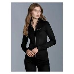 Sweatjacke TRIGEMA "TRIGEMA Jacke veredelt mit Kristallsteinen", Damen, Gr. XXL, schwarz, Single Jersey, 95% Baumwolle, 5% Elastan, lang, ohne Ausschnitt, Sweatjacken Sweatjacke