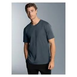 T-Shirt TRIGEMA "TRIGEMA T-Shirt aus 100% Baumwolle", Herren, Gr. L, grau (anthrazit), Single Jersey, 100% Baumwolle, Basic, lang, Rundhals, Shirts T-Shirt