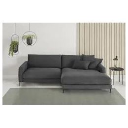 Ecksofa Home Affaire "Downtown, B/T/H: 272/190/84 cm L-Form", grau (anthrazit), B:272cm H:84cm T:190cm, 95% Polyester, 5% Nylon, Sofas, Ecksofa, weicher Sitzkomfort auch in Cord und Boucl&eacute;, incl. Zierkissen