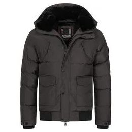 Winterjacke Alessandro Salvarini "ASLeonio", Herren, Gr. XL, grau (dunkelgrau), Obermaterial: 100% Polyester; Futter: 100% Polyester, Jacken Winterjacke, mit warmem Teddyfell und abnehmbarer Kapuze