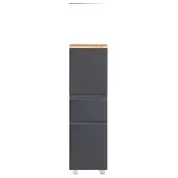 Midischrank Welltime "S&ouml;lden", grau (matt grau), B:40cm H:130cm T:35cm, MDF, Schr&auml;nke, Midischrank