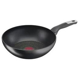 Wok Tefal "Unlimited", schwarz, B:28,5cm H:8cm L:46,7cm &Oslash;:28cm, Pfannen, Wok, kratzfest, Induktion, Temperaturanzeiger, Made In France, &Oslash; 28 cm