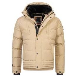 Winterjacke Alessandro Salvarini "ASFabiano", Herren, Gr. L, beige, Obermaterial: 100% Polyester; Innenseite: 100% Polyester, Jacken Winterjacke, mit warmem Teddyfell und abnehmbarer Kapuze