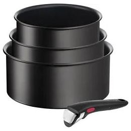 Topf-Set Tefal "Ingenio Unlimited, Kasserollen Set abnehmbarer Griff, Induktion", schwarz, T&ouml;pfe, stapelbar, platzsparend, Topfset mit Antihaftversiegelung, L76391