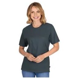 T-Shirt TRIGEMA "TRIGEMA T-Shirt DELUXE Baumwolle", Damen, Gr. 5XL, grau (anthrazit), Single Jersey, 100% Baumwolle, Basic, lang, Rundhals, Shirts T-Shirt