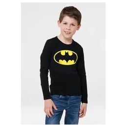 T-Shirt logoshirt "Batman Logo", M&auml;dchen, Gr. 116, schwarz, 100% Baumwolle, unifarben, normal, Rundhals, Shirts T-Shirt, mit coolem Print
