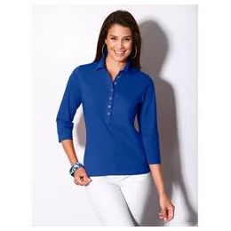 Poloshirt Casual Looks "Poloshirt", Damen, Gr. 54, blau (royalblau), 50% Baumwolle, 50% Modal, unifarben, ohne Ausschnitt, Shirts