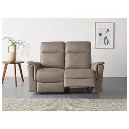 2-Sitzer Home Affaire "Southbrook", grau (hellgrau), B:144cm H:99cm T:92cm, Kunstleder 100% Polyurethan, Sofas, mit manueller und elektrischer Relaxfunktion