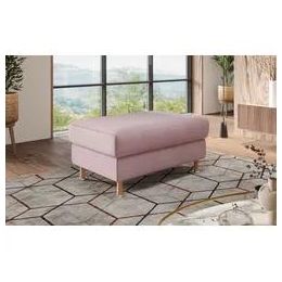 Polsterhocker Home Affaire "Calypso", rosa (altrosa), B:100cm H:48cm T:65cm, 100%Polyester, Hocker, Polsterhocker, Holzfuesse mit Metallteller