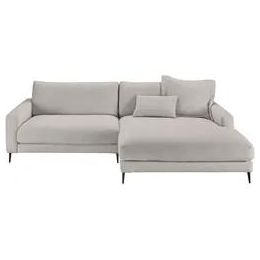 Ecksofa Home Affaire "Downtown, B/T/H: 272/190/84 cm L-Form", grau (hellgrau), B:272cm H:84cm T:190cm, 100% Polyester, Sofas, Ecksofa, weicher Sitzkomfort auch in Cord und Boucl&eacute;, incl. Zierkissen
