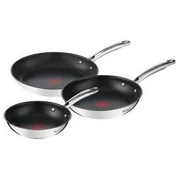 Pfannen-Set Tefal "Duetto+, langlebige Antihaftversiegelung, Thermo-Signal", schwarz (schwarz, edelstahl), B:32,5cm &Oslash;:28cm, Pfannen, Edelstahl-Griff, Induktionspfanne, f&uuml;r aller Herdarten geeignet,G732S3