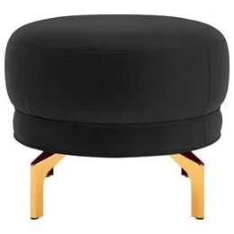 Sit & More Polsterhocker SIT & MORE "Orient 3", schwarz, B:63cm H:46cm T:63cm, 100% Polyester, Hocker, Polsterhocker, goldfarbene Metallf&uuml;&szlig;e