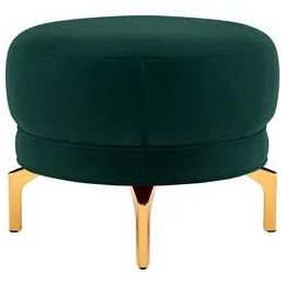 Sit & More Polsterhocker SIT & MORE "Orient 3", gr&uuml;n (dunkelgr&uuml;n), B:63cm H:46cm T:63cm, 100% Polyester, Hocker, Polsterhocker, goldfarbene Metallf&uuml;&szlig;e