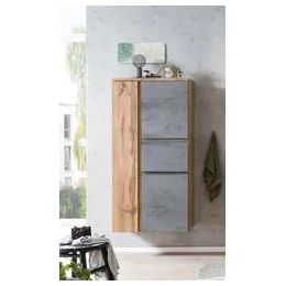 Midischrank Welltime "S&ouml;lden", grau (oxid beton), B:65cm H:130cm T:35cm, MDF, Schr&auml;nke, Midischrank