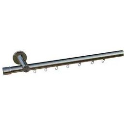 Gardinenstange Indeko "Consul", silber (edelstahlfarben), L:110cm &Oslash;:20mm, Aluminium, Gardinenstangen, Innenlauf Komplett-Set inkl. Gleitern und Montagematerial