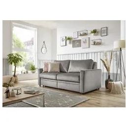 Schlafsofa DIE PLANBAR "MP-PD19021", grau (alu), B:186cm H:90cm T:100cm, 100% Polyester, Sofas, Schlafsofa, mit L&auml;ngsschl&auml;ferfunktion 80 bzw. 160x210 cm