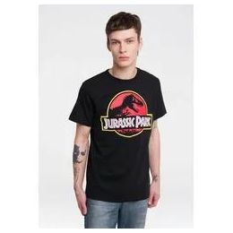 T-Shirt logoshirt "Jurassic Park Logo", Herren, Gr. XL, schwarz, 100% Baumwolle, unifarben, normal, Rundhals, Shirts T-Shirt, mit coolem Print
