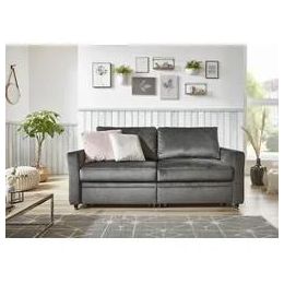 Schlafsofa DIE PLANBAR "MP-PD19021", grau (anthrazit), B:186cm H:90cm T:100cm, 100% Polyester, Sofas, Schlafsofa, mit L&auml;ngsschl&auml;ferfunktion 80 bzw. 160x210 cm