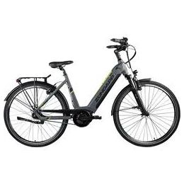 Z&uuml;ndapp E-Bike Z&Uuml;NDAPP "X600 - Bosch Mittelmotor" Gr. 50, grau (grau, gelb, schwarz), Elektrofahrr&auml;der, 50cm, 28 Zoll (71,12cm), Pedelec, Elektrofahrrad f&uuml;r Damen u. Herren