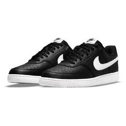 Sneaker Nike SPORTSWEAR "Court Vision Low Next Nature", Herren, Gr. 45,5, schwarz-wei&szlig; (schwarz, wei&szlig;, schwarz), Synthetik, Schuhe Sneaker, inspiriert vom Design des Nike Air Force, Topseller