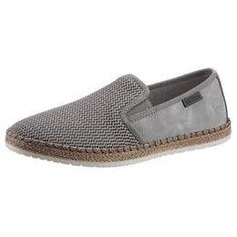 Espadrille Rieker, Damen, Gr. 41, grau, Nubuklederimitat, Textil, Schuhe Slipper, Sommerschuh, Slipper, Freizeitschuh im Materialmix