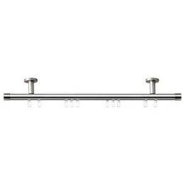 Gardinenstange Indeko "Consul", silber (edelstahlfarben), L:440cm &Oslash;:20mm, Gardinenstangen, Innenlauf Komplett-Set inkl. Gleitern und Montagematerial