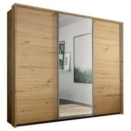 Schwebet&uuml;renschrank Rauch "Kleiderschrank Schrank Garderobe CORTONA mit Passepartout", braun (eiche artisan), B:278cm H:233cm T:64cm, Holzwerkstoff, Schr&auml;nke, Schwebet&uuml;renschrank, und optionaler Beleuchtung inkl. Inneneinteilung 2 Boxen und B&ouml;den