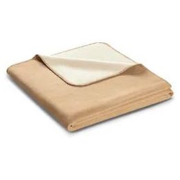 Wohndecke Biederlack "Melange", beige (creme, natur), B:150cm L:200cm, Baumwolle, Polyacryl, Polyester, Wohndecken, Wohndecke, mit geketteltem Zierstich