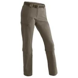 Funktionshose Maier Sports "Arolla", Damen, Gr. 50, Normalgr&ouml;&szlig;en, braun (schlamm), 90% Polyamid, 10% Elasthan, Hosen Funktionshose, Damen Wanderhose, zipp-off Outdoor-Hose, 3 Taschen, Regular Fit