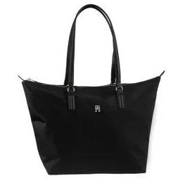 Shopper Tommy Hilfiger "POPPY NEW TOTE", Damen, Gr. B/H/T: 47cm x 32cm x 14cm, schwarz (bds schwarz), Nylon, clean, unifarben, Taschen Shopper