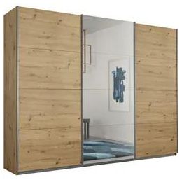 Schwebet&uuml;renschrank Rauch "Kleiderschrank Schrank Garderobe Schlafzimmerschrank CORTONA", braun (eiche artisan), B:271cm H:210cm T:62cm, Holzwerkstoff, Schr&auml;nke, Schwebet&uuml;renschrank, in 3 Ausstattungen BASIC/CLASSIC/PREMIUM (SOFT-CLOSE) MADE IN GERMANY, Topseller