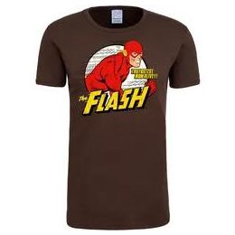 T-Shirt logoshirt "The Fastest Man Alive", Damen, Gr. XXL, braun, 100% Baumwolle, bedruckt, normal, Rundhals, Shirts T-Shirt, mit tollem The Flash-Print