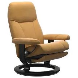 Relaxsessel stressless "Consul", gelb (honey paloma), B:85cm H:100cm T:77cm, Leder BATICK: BATICK ist ein leicht korrigiertes, durchgef&auml;rbtes und genarbtes M&ouml;belleder, bei dem die meisten Unebenheiten und Spuren in der Regel entfernt wurden.;Leder PALOMA: PALOMA ist ein durchgef&auml;rbtes Semianilin-M&ouml;belleder mit nat&uuml;rlicher Narbung.;ROHLEDER Stoff Q2 FARON: Ein fester zuverl&auml;ssiger Boucl&eacute; mit einem 