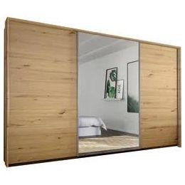 Schwebet&uuml;renschrank Rauch "Kleiderschrank Schrank Garderobe CORTONA mit Passepartout", braun (eiche artisan), B:368cm H:233cm T:64cm, Holzwerkstoff, Schr&auml;nke, Schwebet&uuml;renschrank, und optionaler Beleuchtung inkl. Inneneinteilung 2 Boxen und B&ouml;den