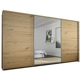 Schwebet&uuml;renschrank Rauch "Kleiderschrank Schrank Garderobe W&auml;scheschrank TOMA mit Passepartout", braun (eiche artisan), B:368cm H:214cm T:64cm, Holzwerkstoff, Schr&auml;nke, Schwebet&uuml;renschrank, inkl. Regaleinsatz sowie zus&auml;tzlichen Einlegeb&ouml;den MADE IN GERMANY