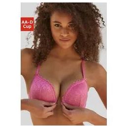 Push-up-BH Vivance, Damen, Gr. 70, Cup A, pink, Spitze, Obermaterial: 78% Polyamid, 22% Elasthan, BHs Push-up-BH, mit feiner Spitze und praktischem Vorderverschluss