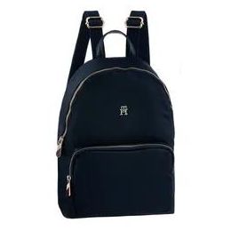 Cityrucksack Tommy Hilfiger "POPPY NEW BACKPACK", Damen, Gr. B/H/T: 26cm x 36cm x 13cm, navy, Polyester, unifarben, Basic, Rucks&auml;cke Cityrucksack, in dezentem Stil