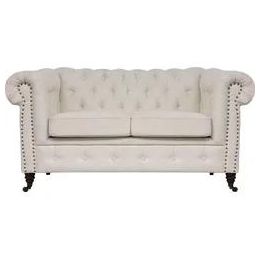 Chesterfield-Sofa Home Affaire "Aarburg", beige, B:148cm H:77cm T:87cm, 100% Polyester, Sofas, aufw&auml;ndige Knopfheftung und Ziern&auml;gel im Chesterfield-Design