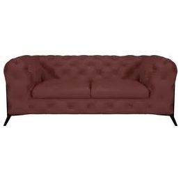 Chesterfield-Sofa Home Affaire "Amaury", rosa (rose), B:185cm H:75cm T:99cm, Struktur (100% Polyester9;Samtoptik (100% Polyester), Sofas, aufw&auml;ndige Knopfheftung, moderne Chesterfield Optik, Fu&szlig;farbe w&auml;hlbar