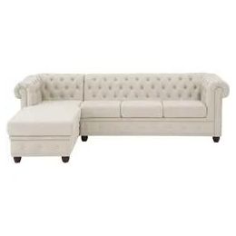 Chesterfield-Sofa Home Affaire "New Castle L-Form", beige, B:255cm H:72cm T:171cm, Sofas, hochwertige Knopfheftung in Chesterfield-Design, B/T/H: 255(171/72)