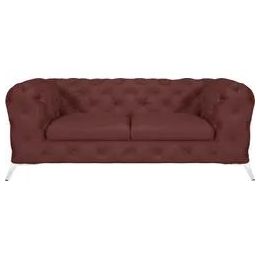 Chesterfield-Sofa Home Affaire "Amaury", rosa (rose), B:185cm H:75cm T:99cm, Struktur (100% Polyester9;Samtoptik (100% Polyester), Sofas, aufw&auml;ndige Knopfheftung, moderne Chesterfield Optik, Fu&szlig;farbe w&auml;hlbar
